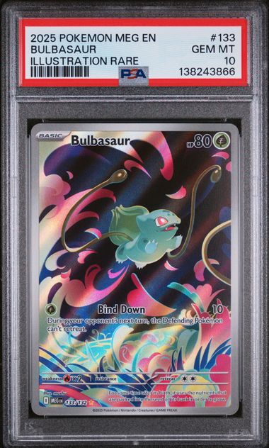 2025 Pokémon Mega Evolution #133 Bulbasaur Illustration Rare PSA 10 ...